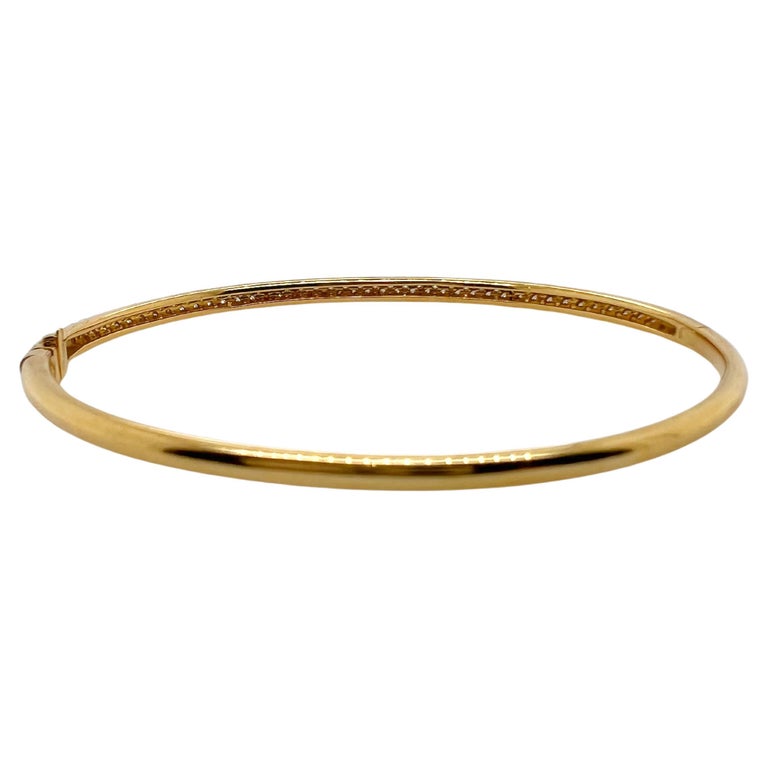 18k Yellow Gold Diamond Pavé Bangles Stackable For Sale at 1stDibs