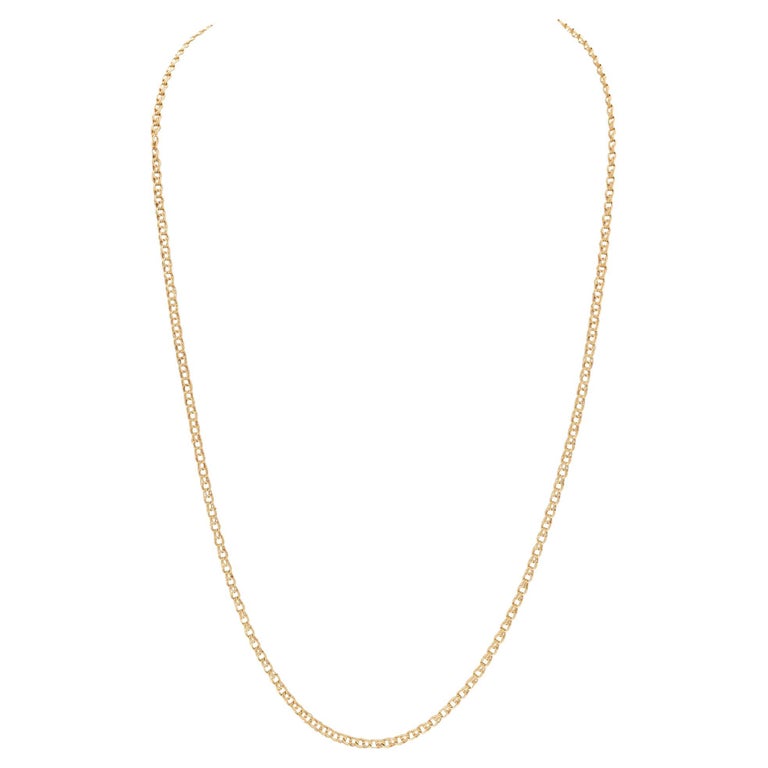 18k Yellow Gold Double Ring Chain at 1stDibs