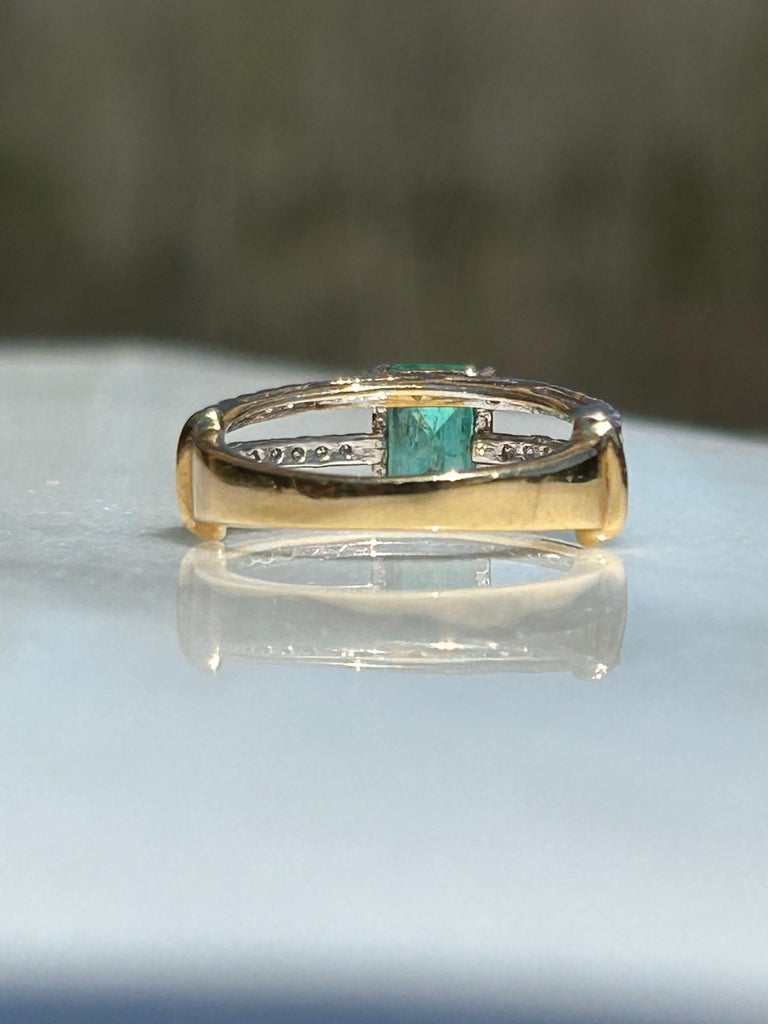 18k Yellow Gold, Emerald Cut Step Cut and 52 Round Brilliant For Sale ...
