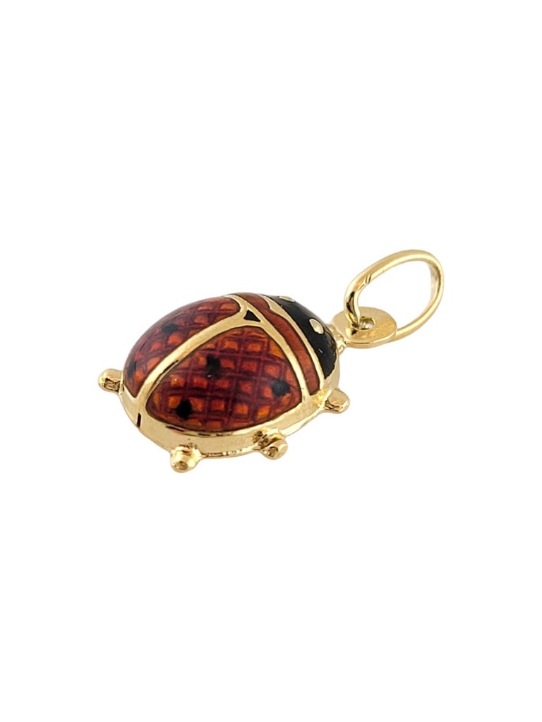 18k Yellow Gold Enamel Ladybug Charm For Sale at 1stDibs