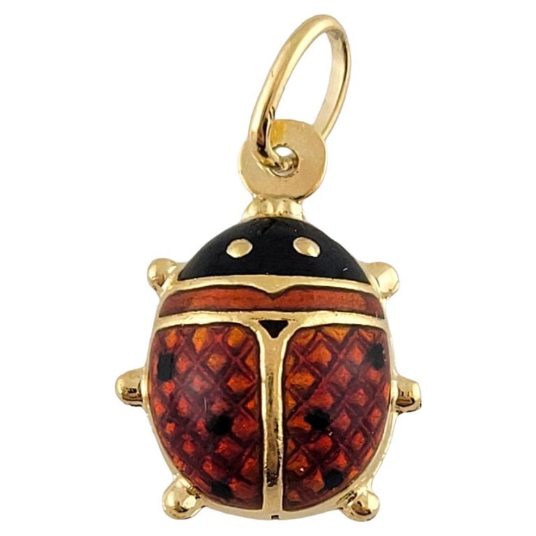 18k Yellow Gold Enamel Ladybug Charm For Sale at 1stDibs