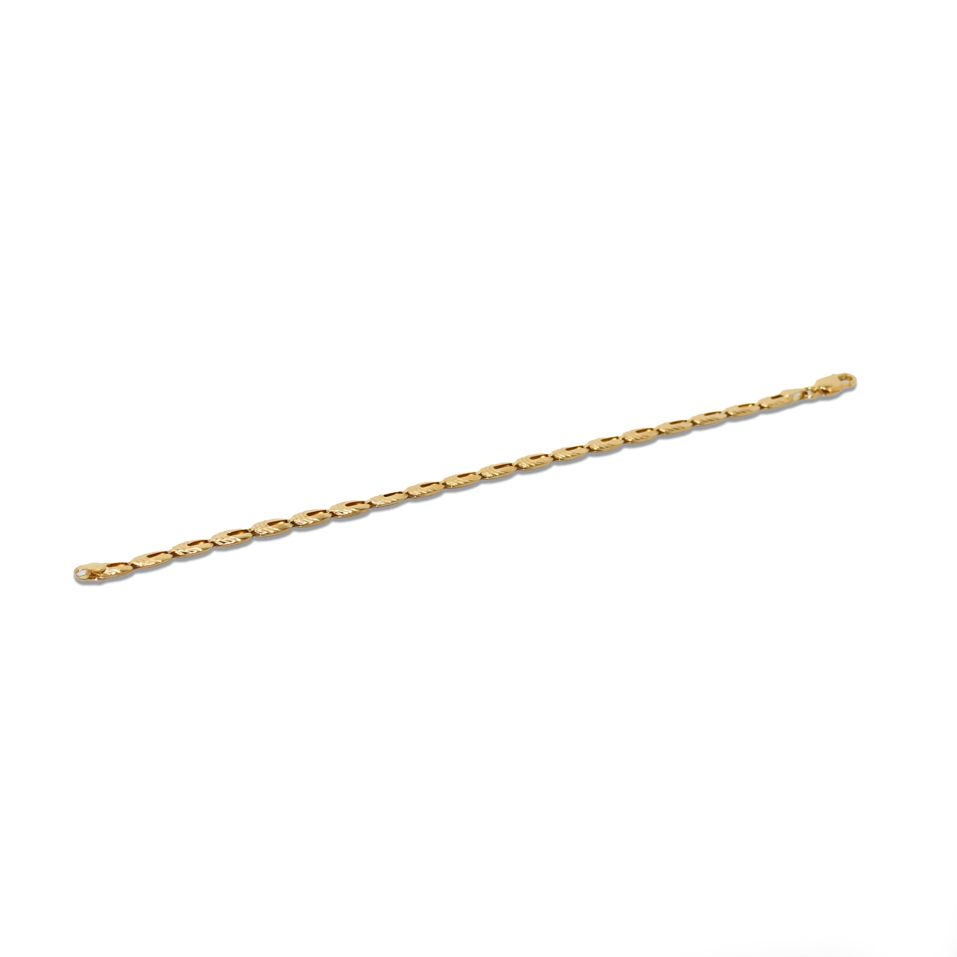 18K Yellow Gold Fancy Link Chain Bracelet 5.2g For Sale at 1stDibs