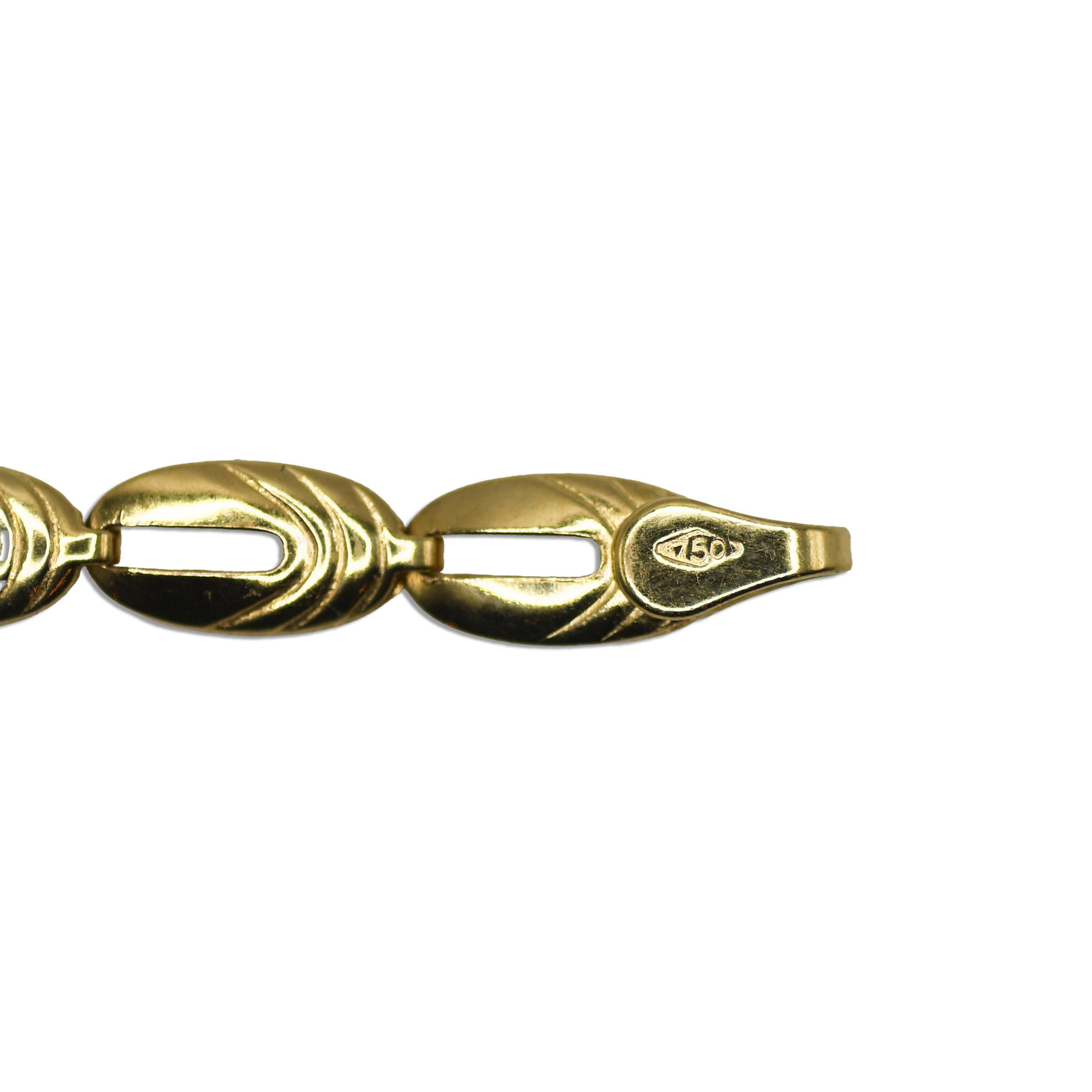 18K Yellow Gold Fancy Link Chain Bracelet 5.2g For Sale at 1stDibs