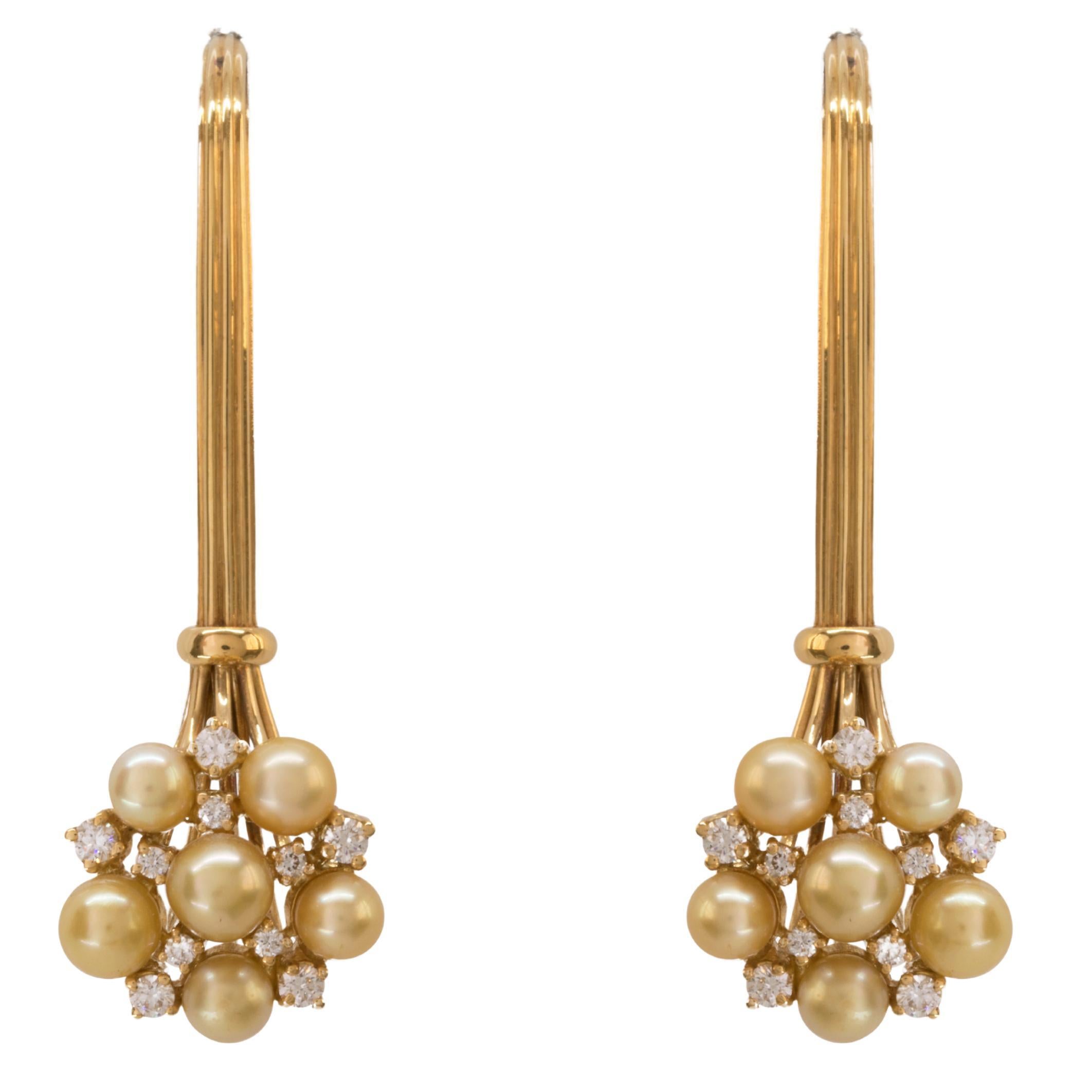 Hammered Matte 18k Yellow Gold Bangle with a Certified Bahraini Natural ...