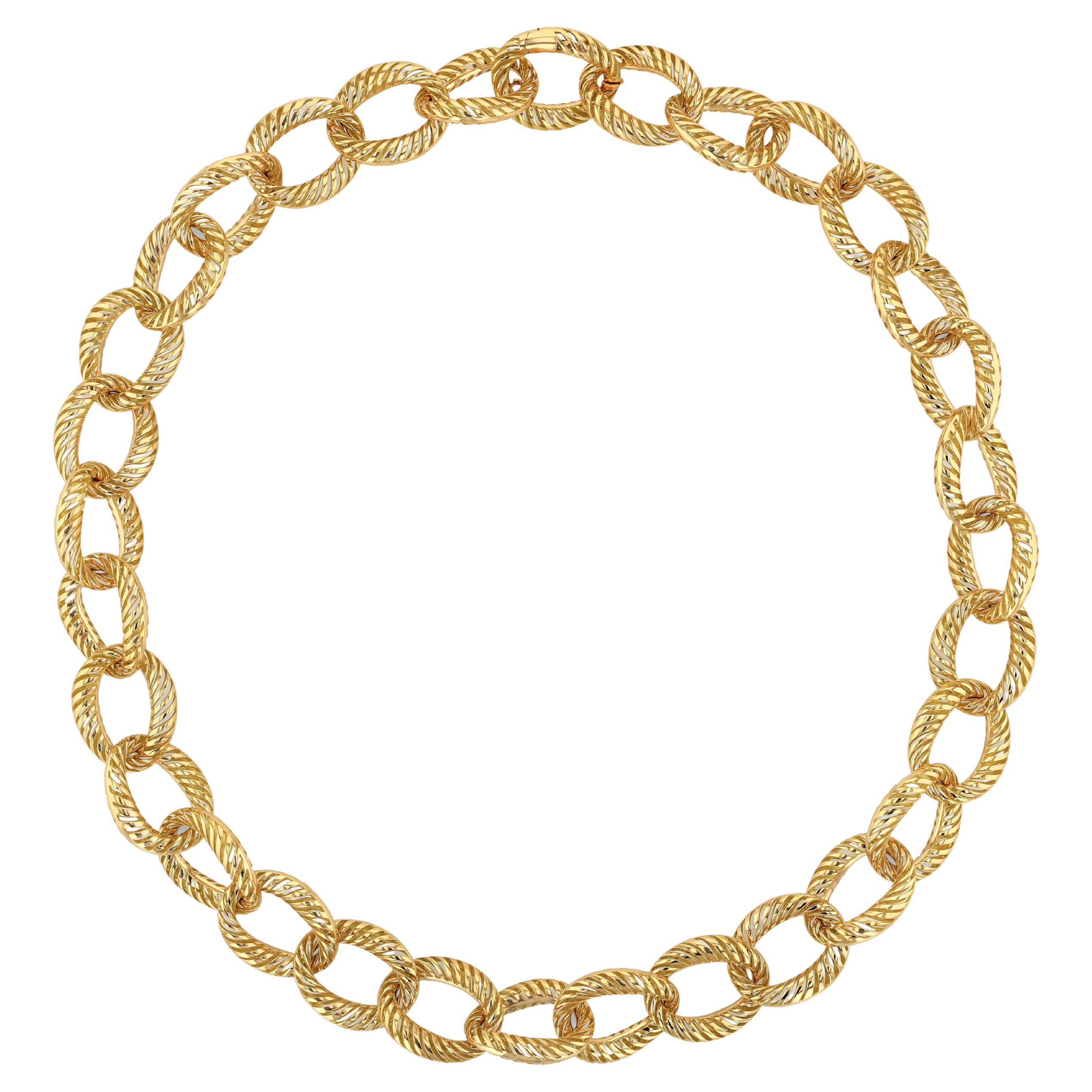 TOKTAM 18k Yellow Gold Geometric Lined Multi Colored Sapphire Chain ...