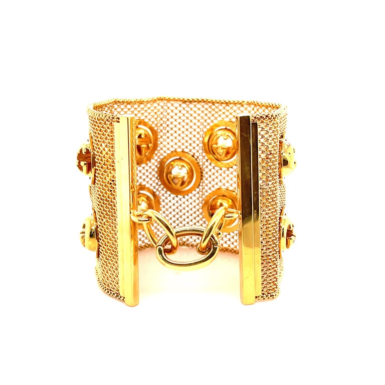 18K Yellow Gold Gucci Kinetic Logo Balls Flexible Bracelet For Sale at ...