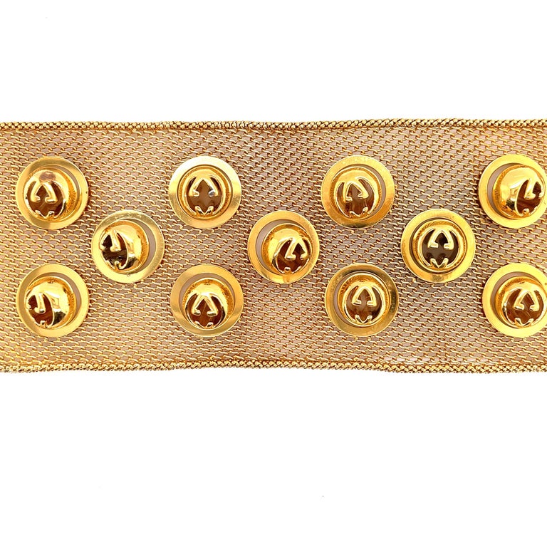 18K Yellow Gold Gucci Kinetic Logo Balls Flexible Bracelet For Sale at ...
