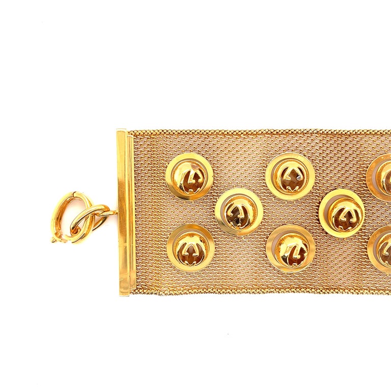 18K Yellow Gold Gucci Kinetic Logo Balls Flexible Bracelet For Sale at ...