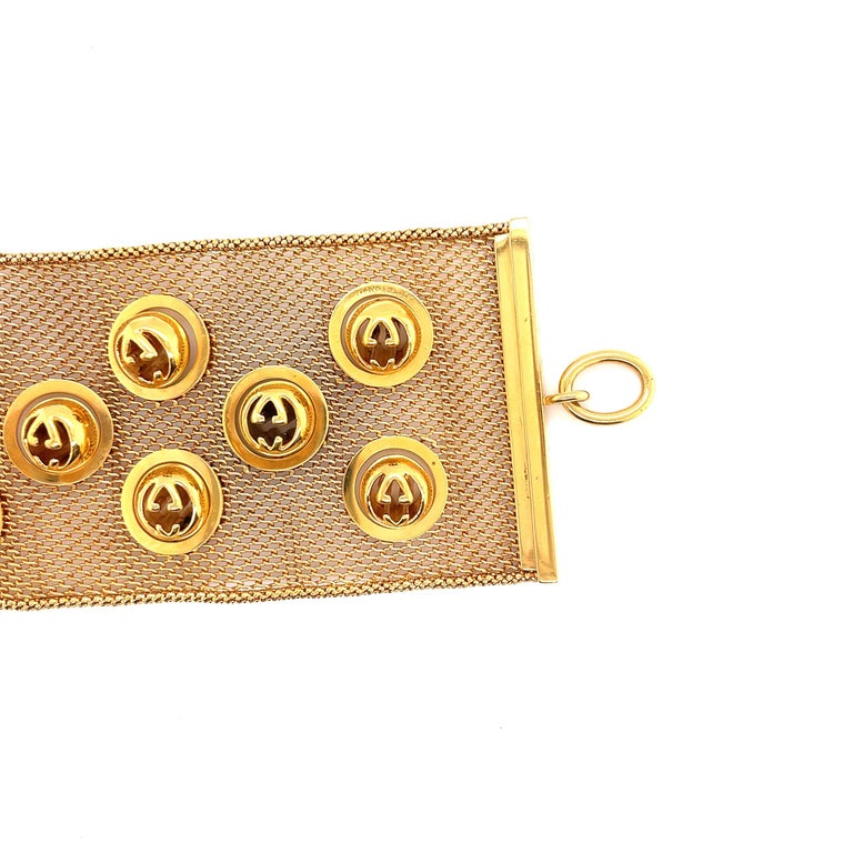 18K Yellow Gold Gucci Kinetic Logo Balls Flexible Bracelet For Sale at ...