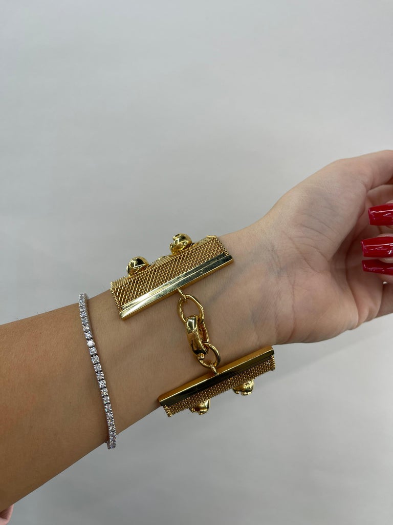 18K Yellow Gold Gucci Kinetic Logo Balls Flexible Bracelet For Sale at ...