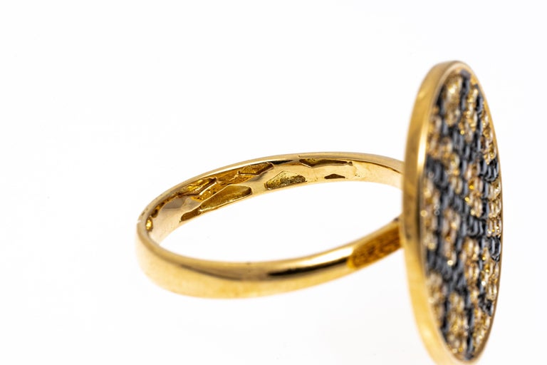 18k Yellow Gold Impactful Leopard Print Pave Diamond Ring, 1.13 TCW For ...
