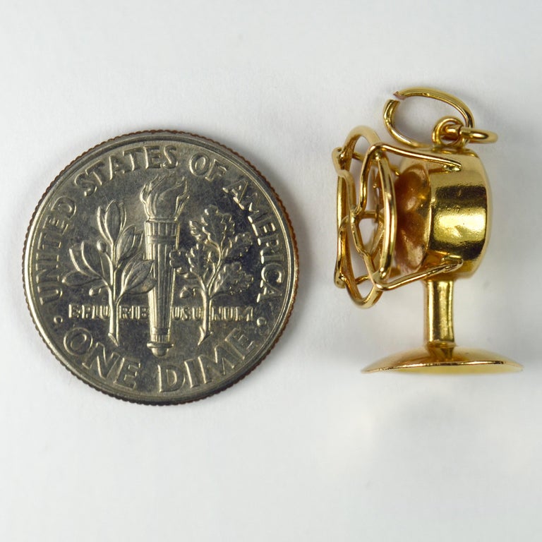 18 Karat Yellow Gold Mechanical Desk Fan Charm Pendant For Sale at ...