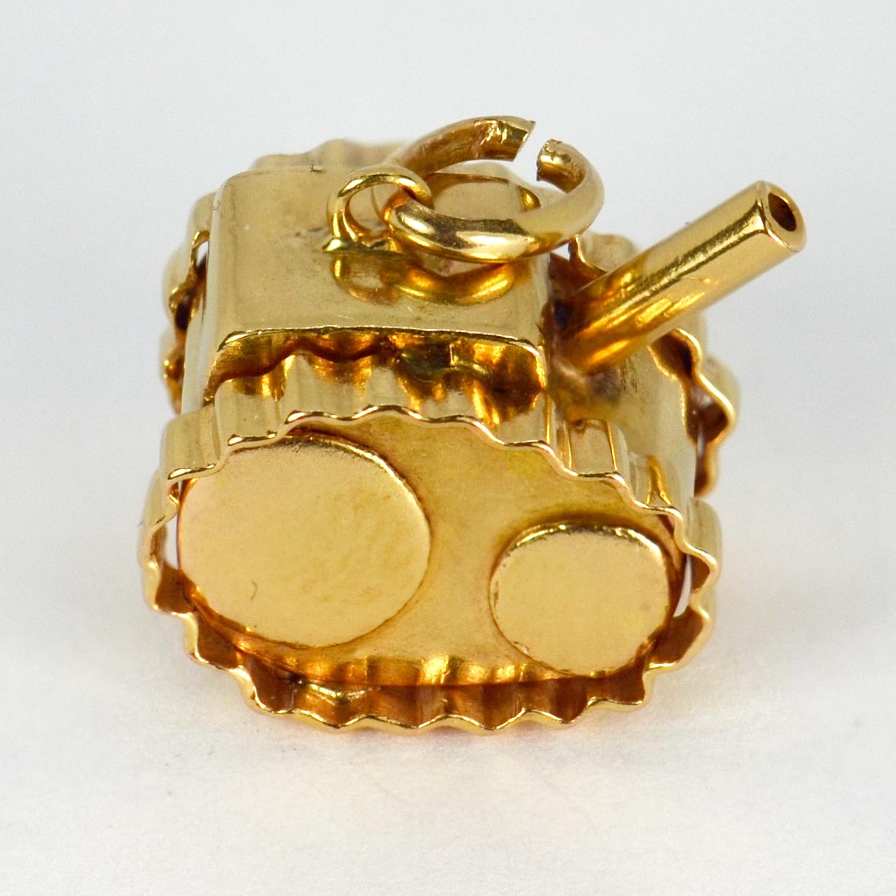 18 Karat Yellow Gold Military Tank Charm Pendant at 1stDibs | tank ...