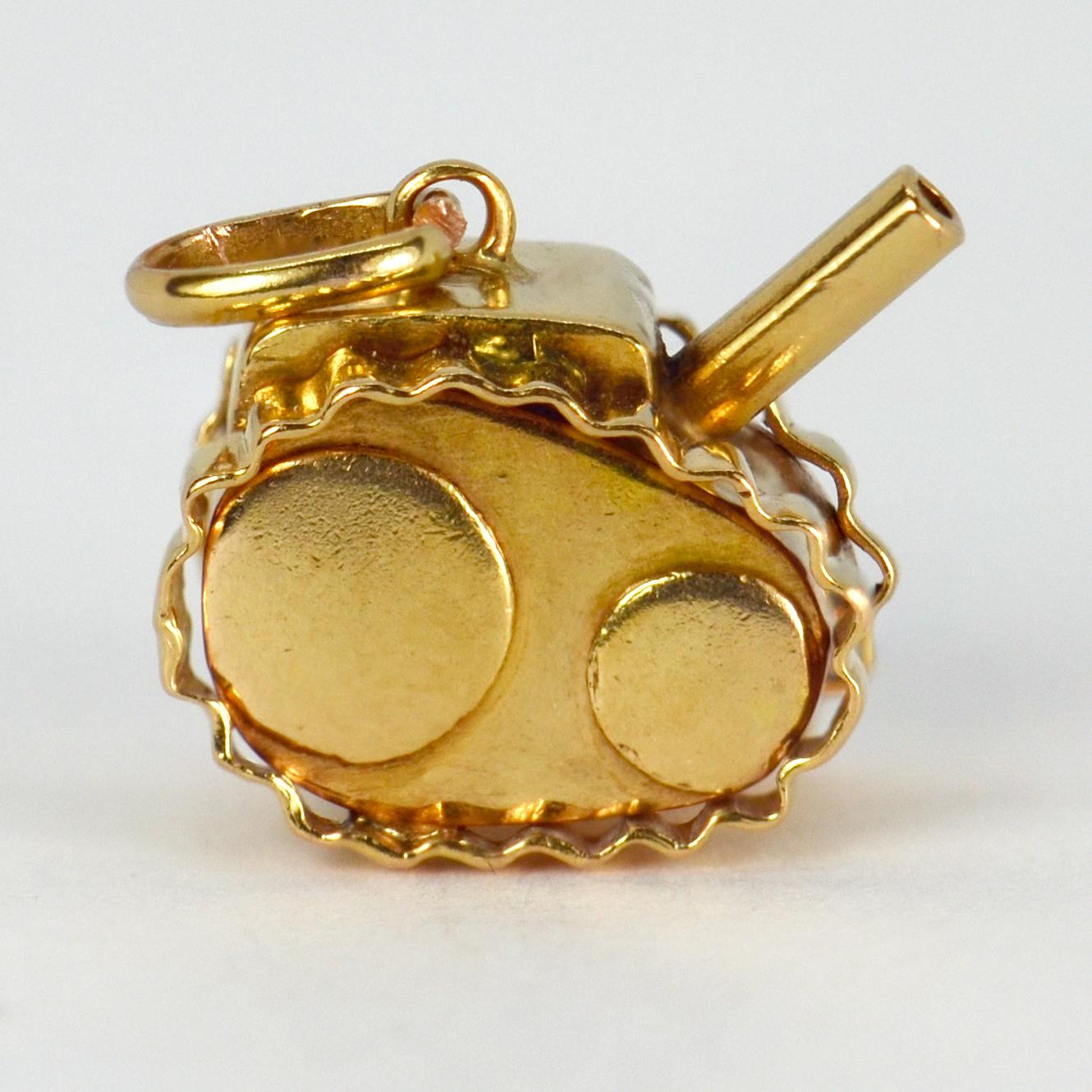 18 Karat Yellow Gold Military Tank Charm Pendant at 1stDibs | tank ...