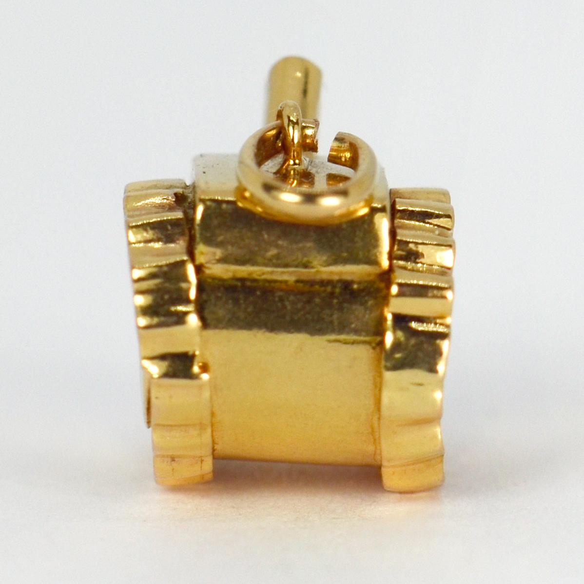18 Karat Yellow Gold Military Tank Charm Pendant at 1stDibs | tank ...