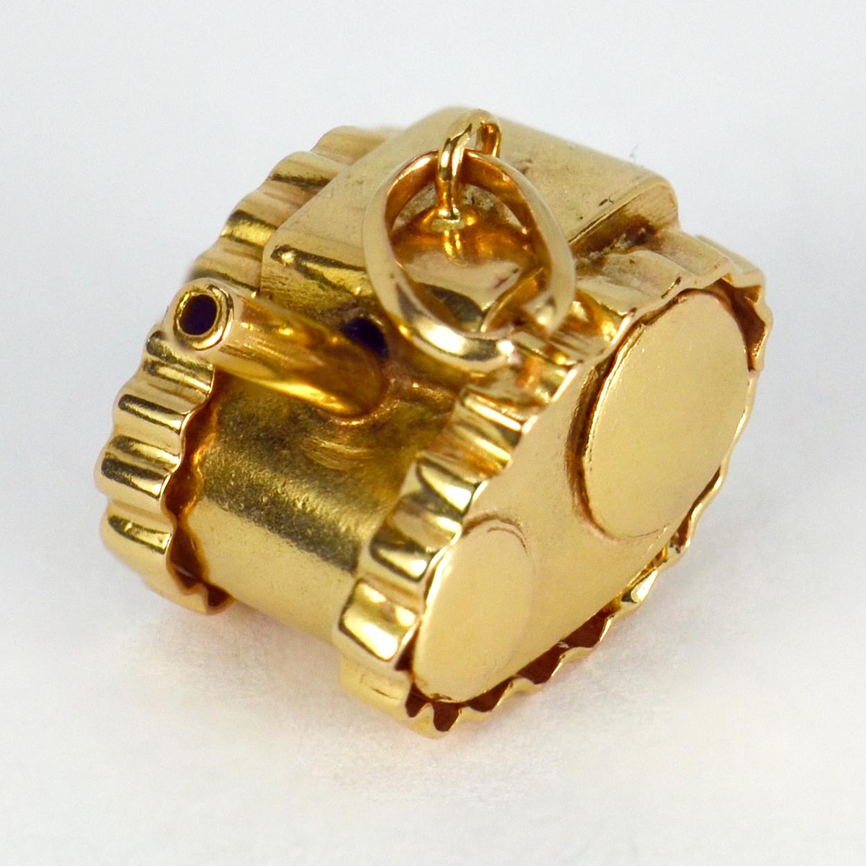 18 Karat Yellow Gold Military Tank Charm Pendant at 1stDibs | tank ...