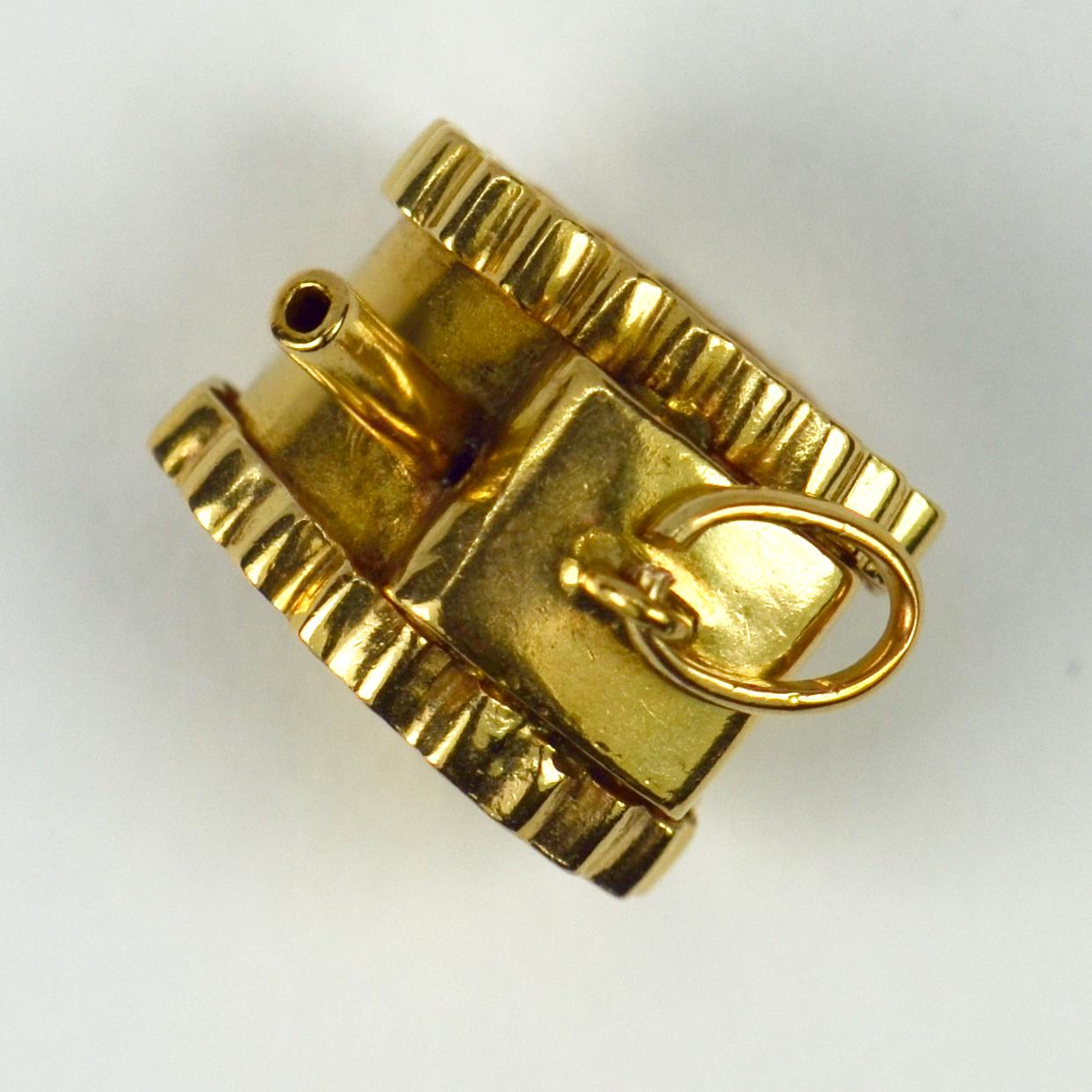 18 Karat Yellow Gold Military Tank Charm Pendant at 1stDibs | tank ...