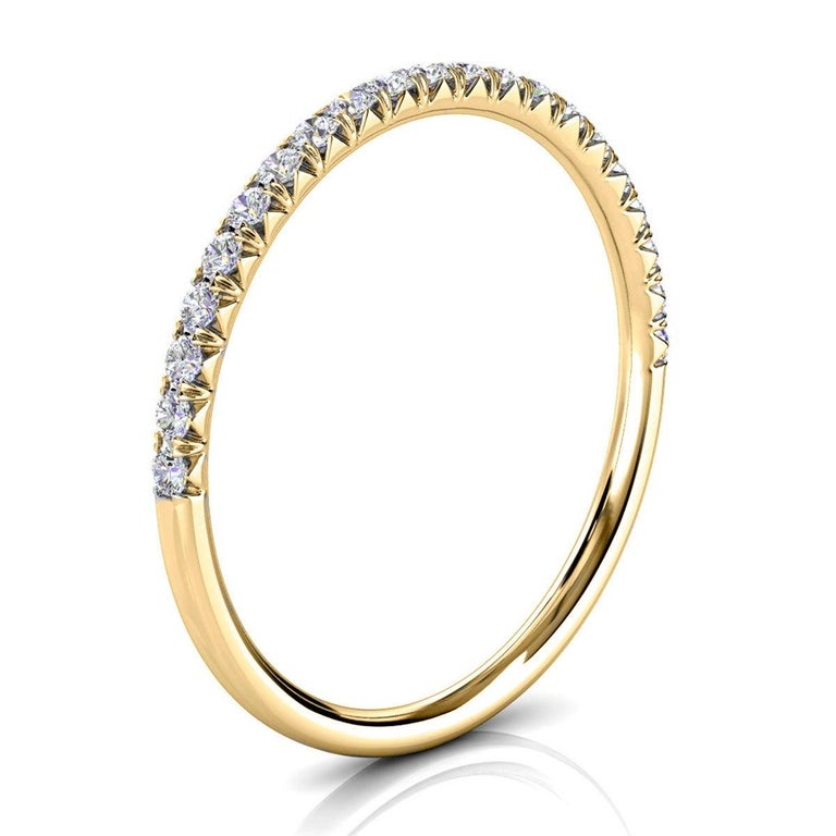Customizable 18K Yellow Gold Mini Voyage French Pave Diamond Ring '1/6 ...