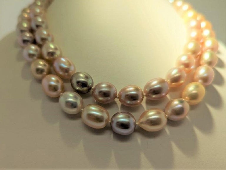 18k Yellow Gold, Mixed Oval Pearls For Sale at 1stDibs