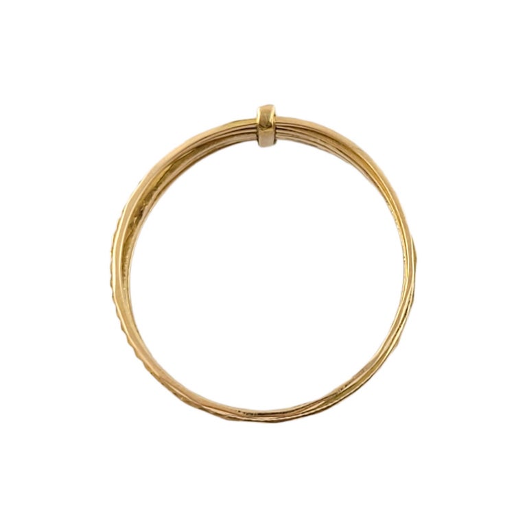 18k Yellow Gold Multiple Texture Rings Band For Sale at 1stDibs