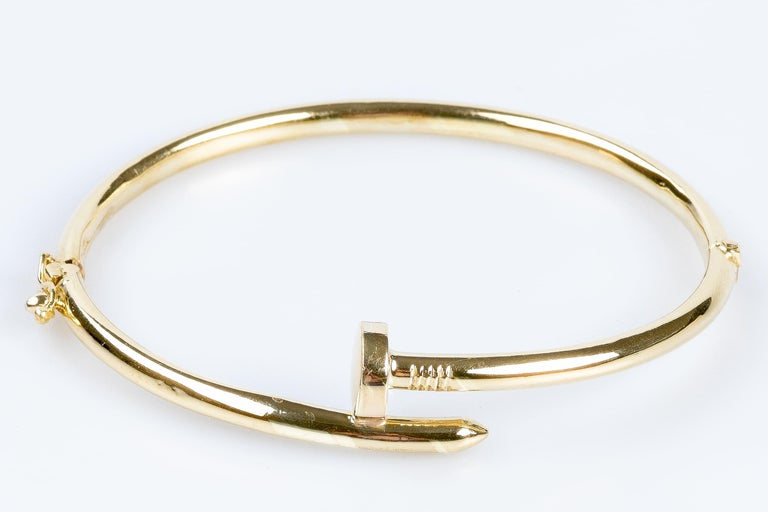 18K Yellow Gold Nail-Shaped Bracelet For Sale at 1stDibs