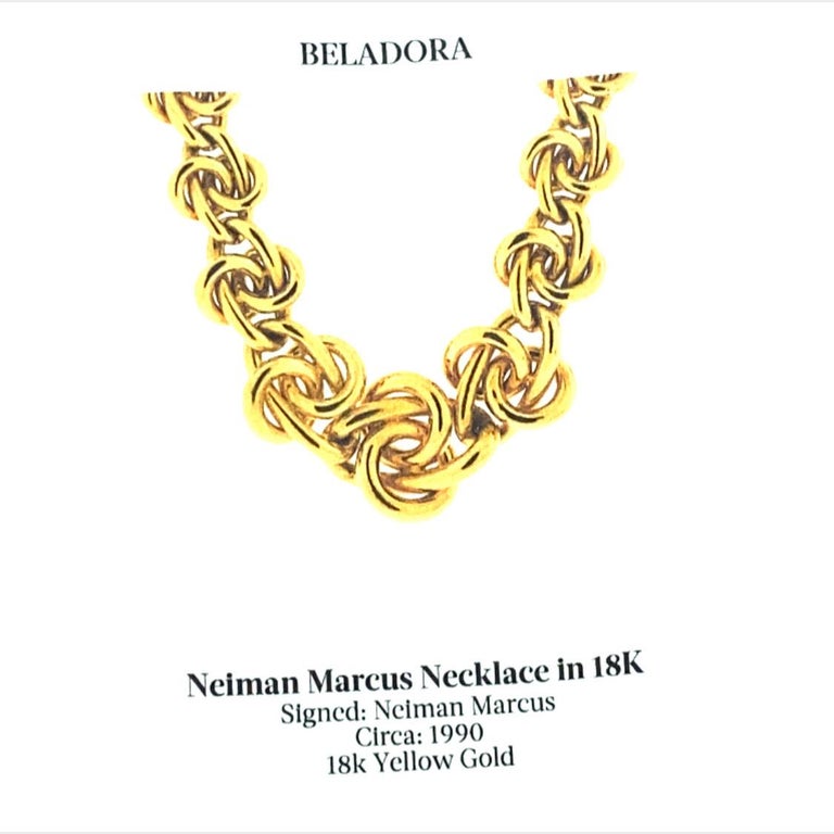 18k Yellow Gold Neiman Marcus Beladora Chain Necklace For Sale at 1stDibs
