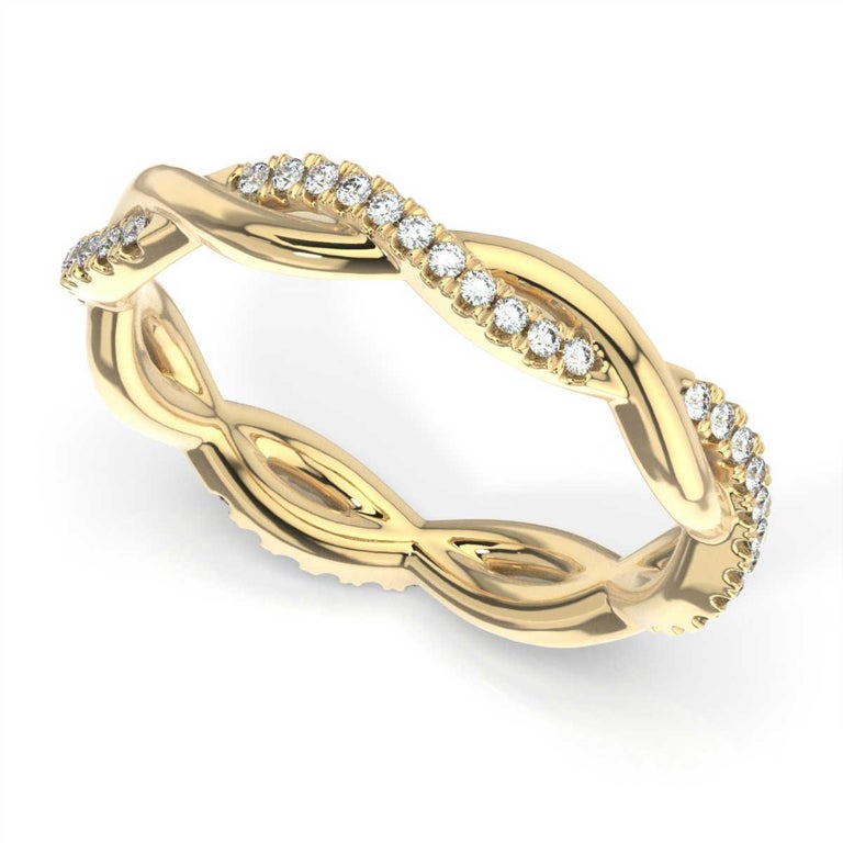 18K Yellow Gold Norma Petite Interwine Eternity Diamond Ring For Sale ...