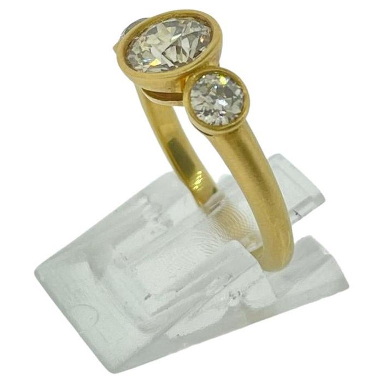 18K Yellow Gold Old European Diamond Ring For Sale at 1stDibs