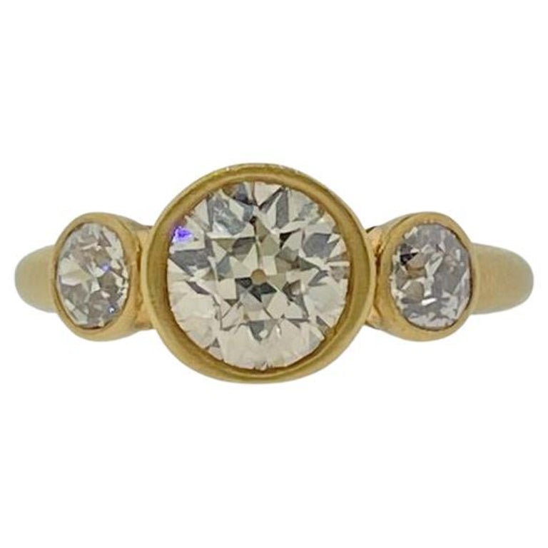 18K Yellow Gold Old European Diamond Ring For Sale at 1stDibs