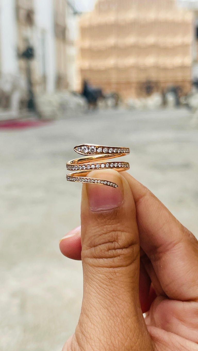 Customizable 18K Yellow Gold Open Diamond Wrap Ring Diamond Triad Band ...