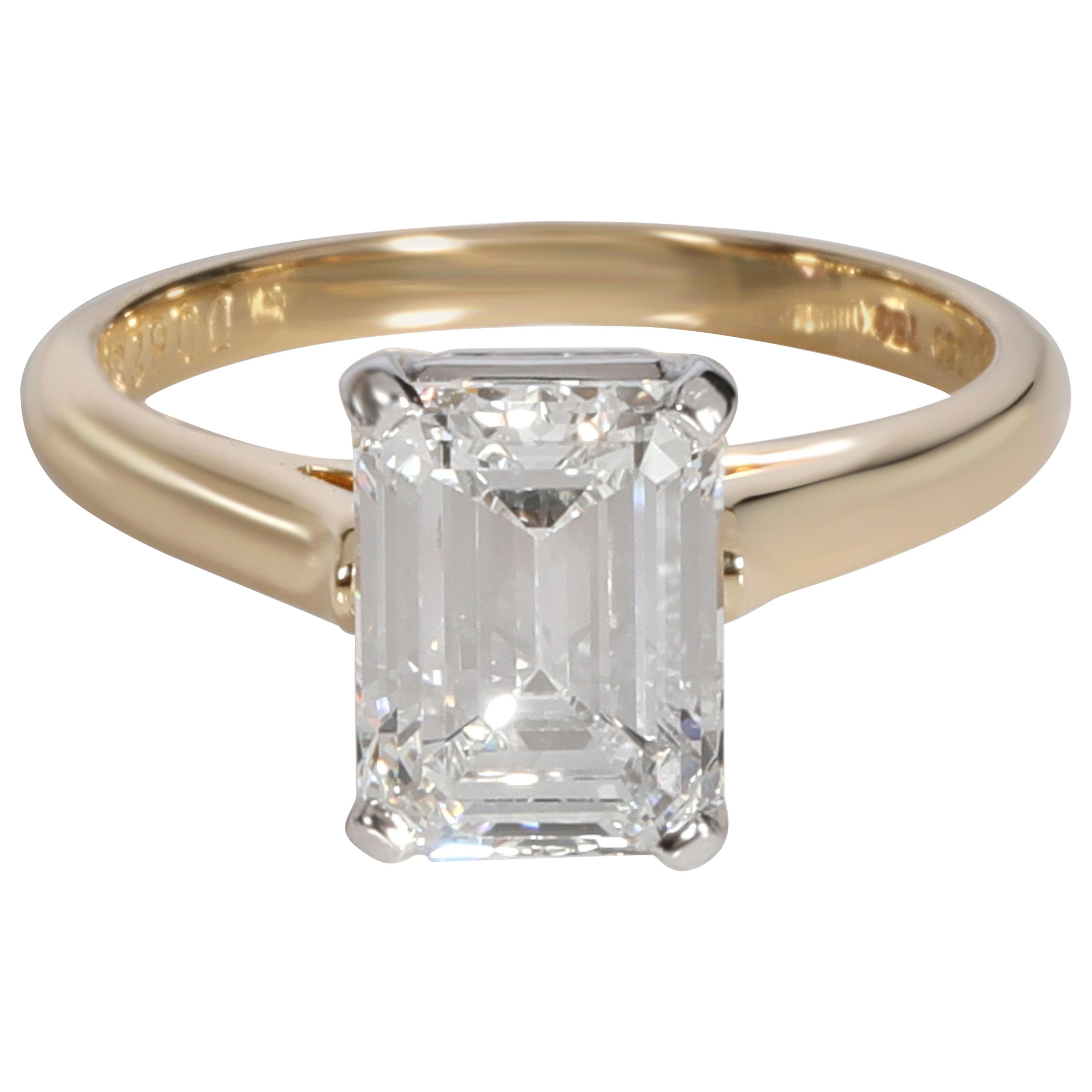 18K Yellow Gold and Platinum Tiffany and Co. 2.23 Ct Emerald Cut ...