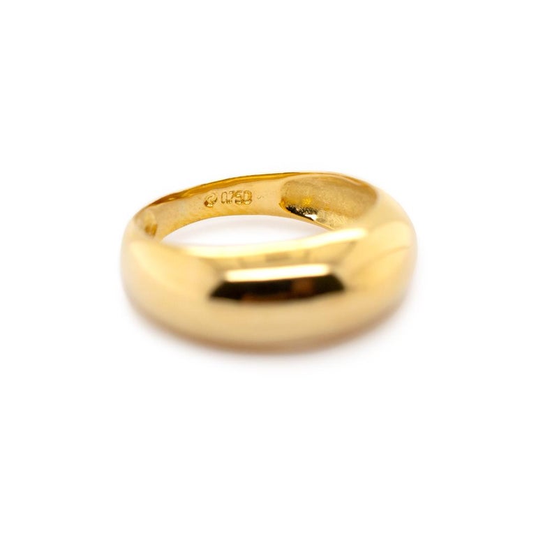 18K Yellow Gold Polished Dome Ring For Sale at 1stDibs
