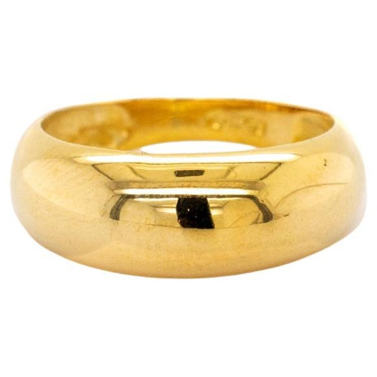 18K Yellow Gold Polished Dome Ring For Sale at 1stDibs