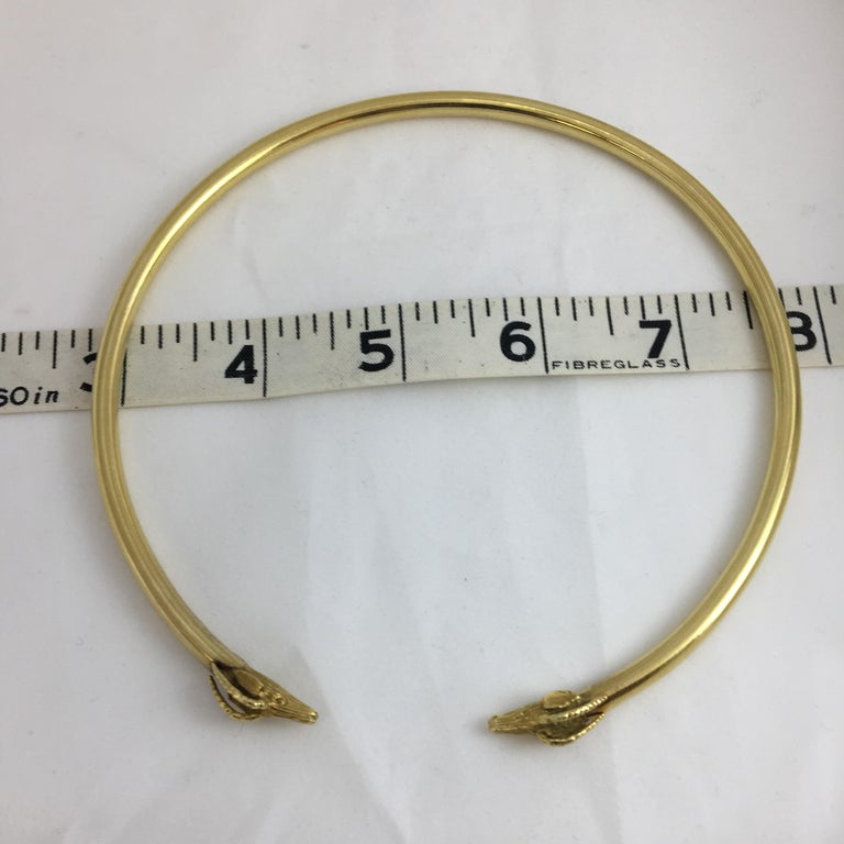 18 Karat Yellow Gold Ram Head Collar Necklace For Sale at 1stDibs ...