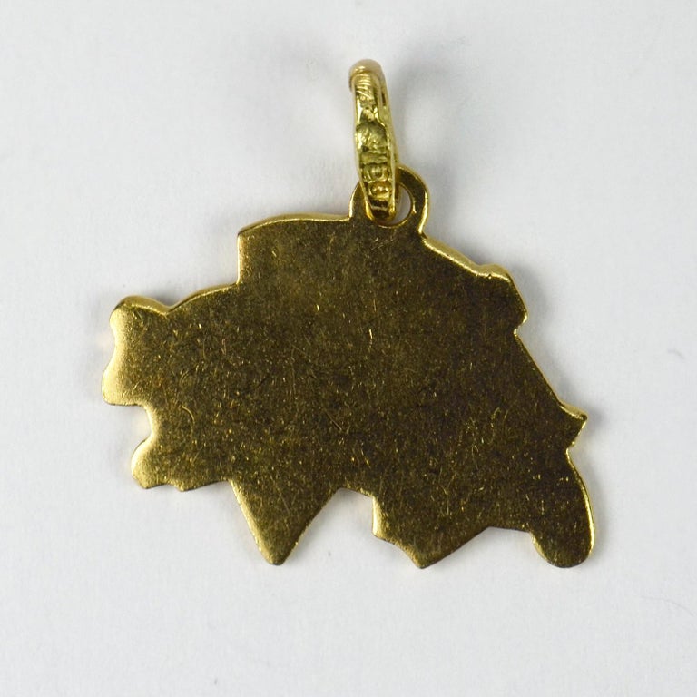 18 Karat Yellow Gold Red Enamel Switzerland Map Charm Pendant For Sale ...