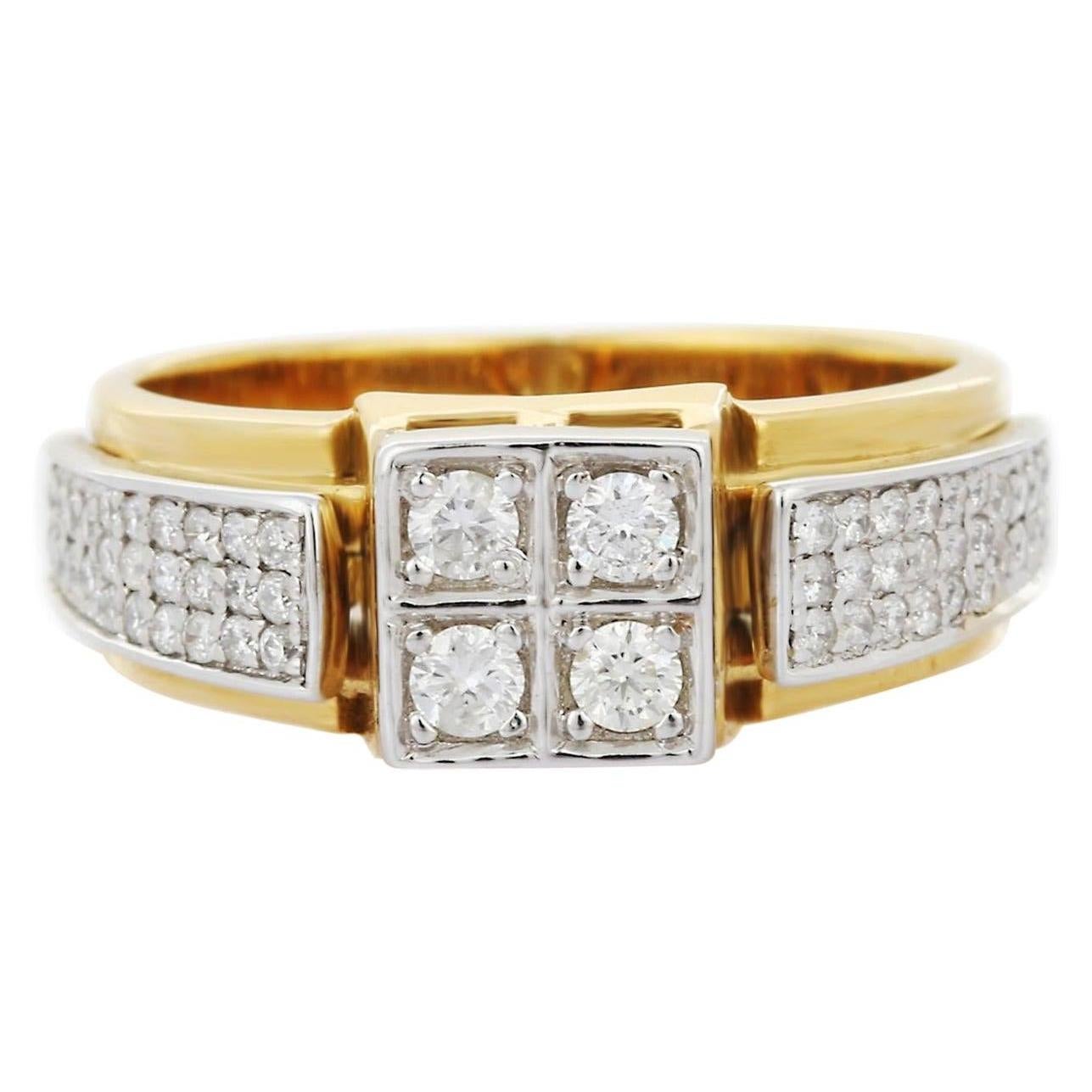 Yellow Gold Lozenge Cut Diamond Ring at 1stDibs | lozenge diamond ring ...