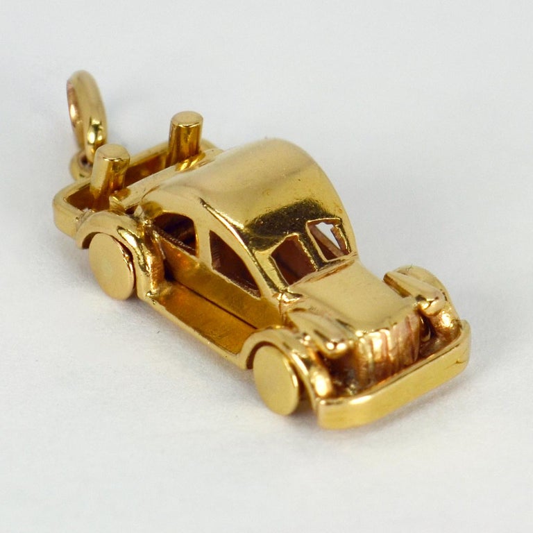 18 Karat Yellow Gold Saloon Car Charm Pendant at 1stDibs