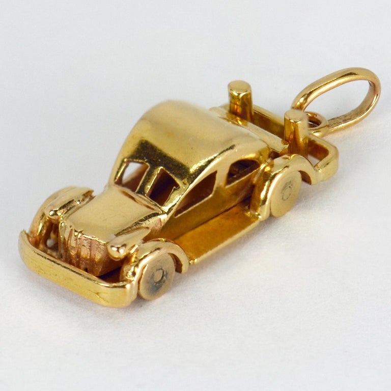 18 Karat Yellow Gold Saloon Car Charm Pendant at 1stDibs