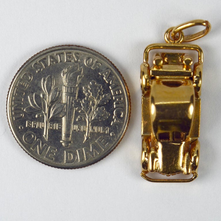18 Karat Yellow Gold Saloon Car Charm Pendant at 1stDibs