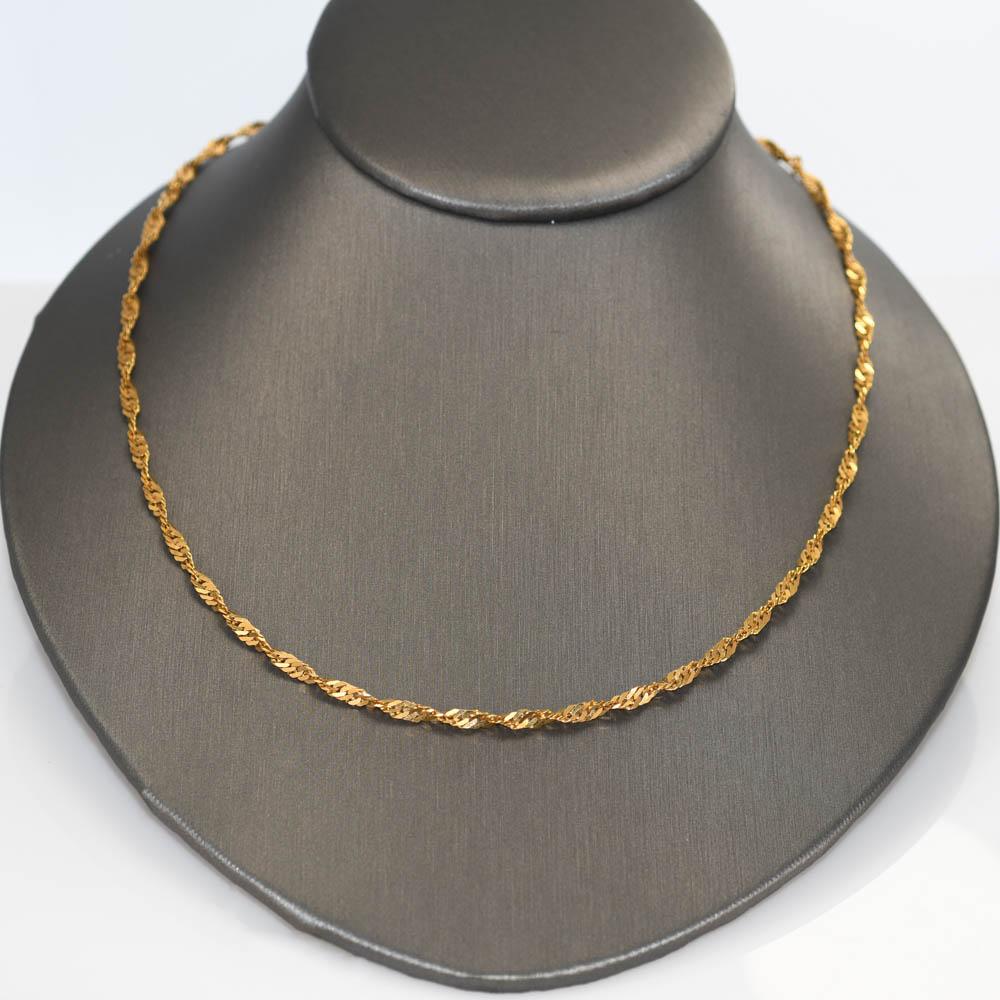 18K Yellow Gold Singapore Chain Necklace 10.6gr For Sale at 1stDibs ...