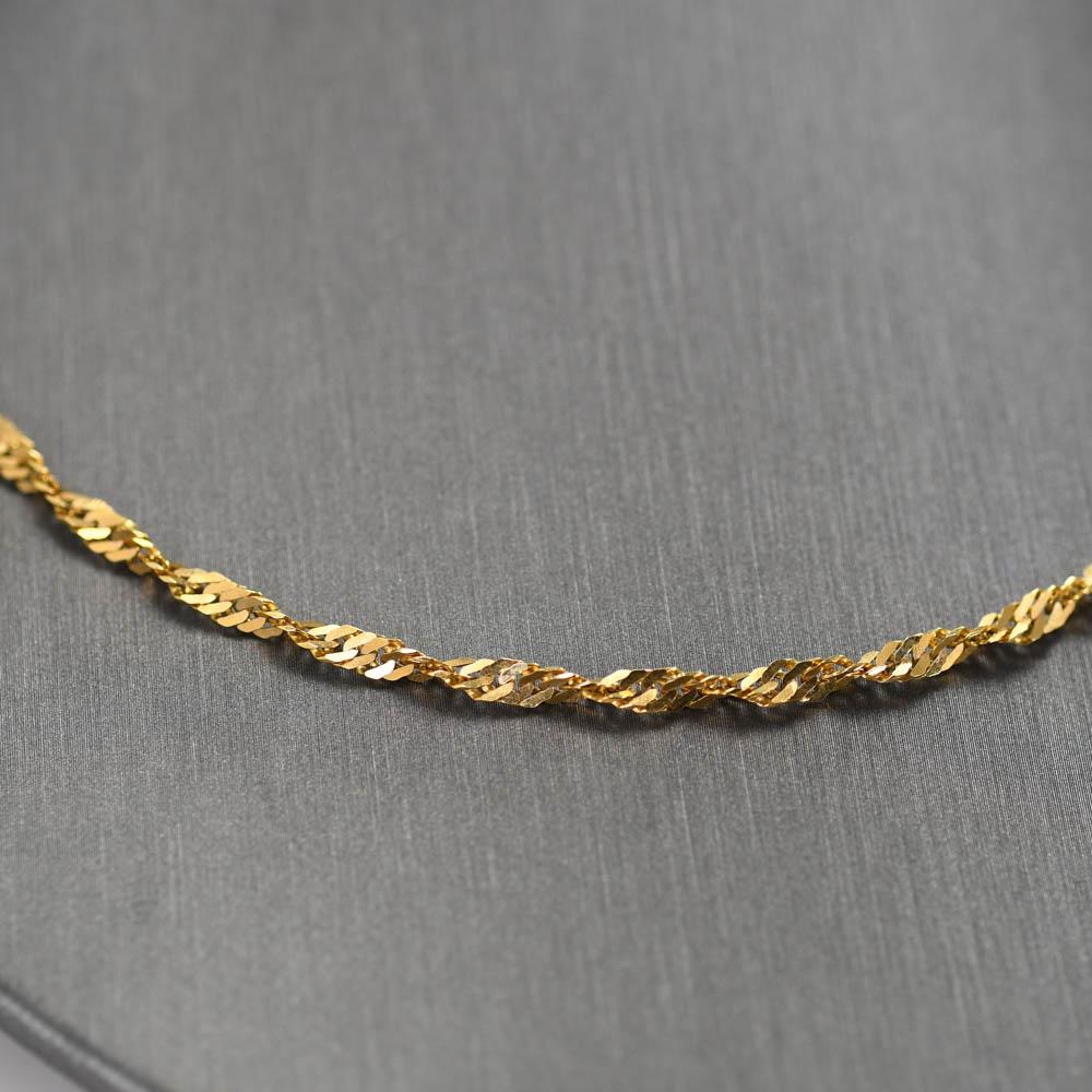 18K Yellow Gold Singapore Chain Necklace 10.6gr For Sale at 1stDibs ...