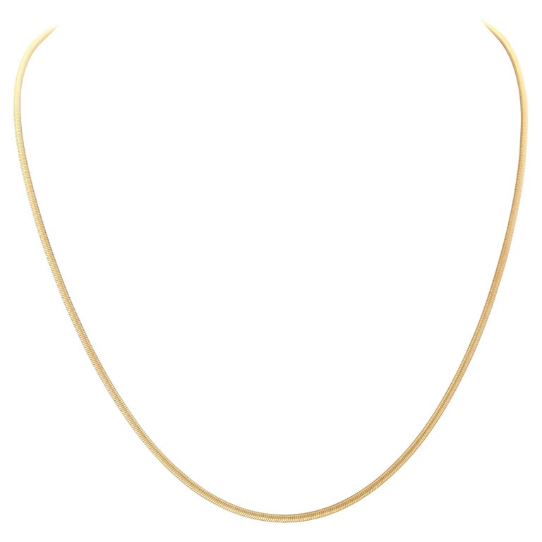 18k Yellow Gold Snake Necklace Chain For Sale at 1stDibs