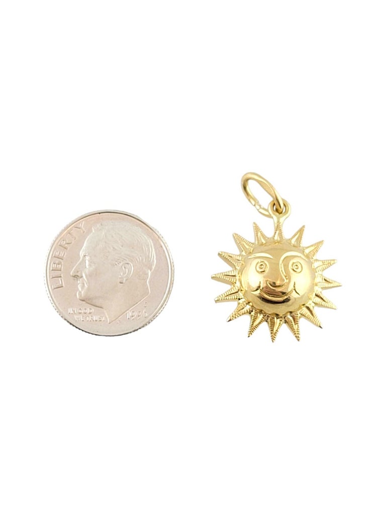 18k Yellow Gold Sun Charm For Sale at 1stDibs