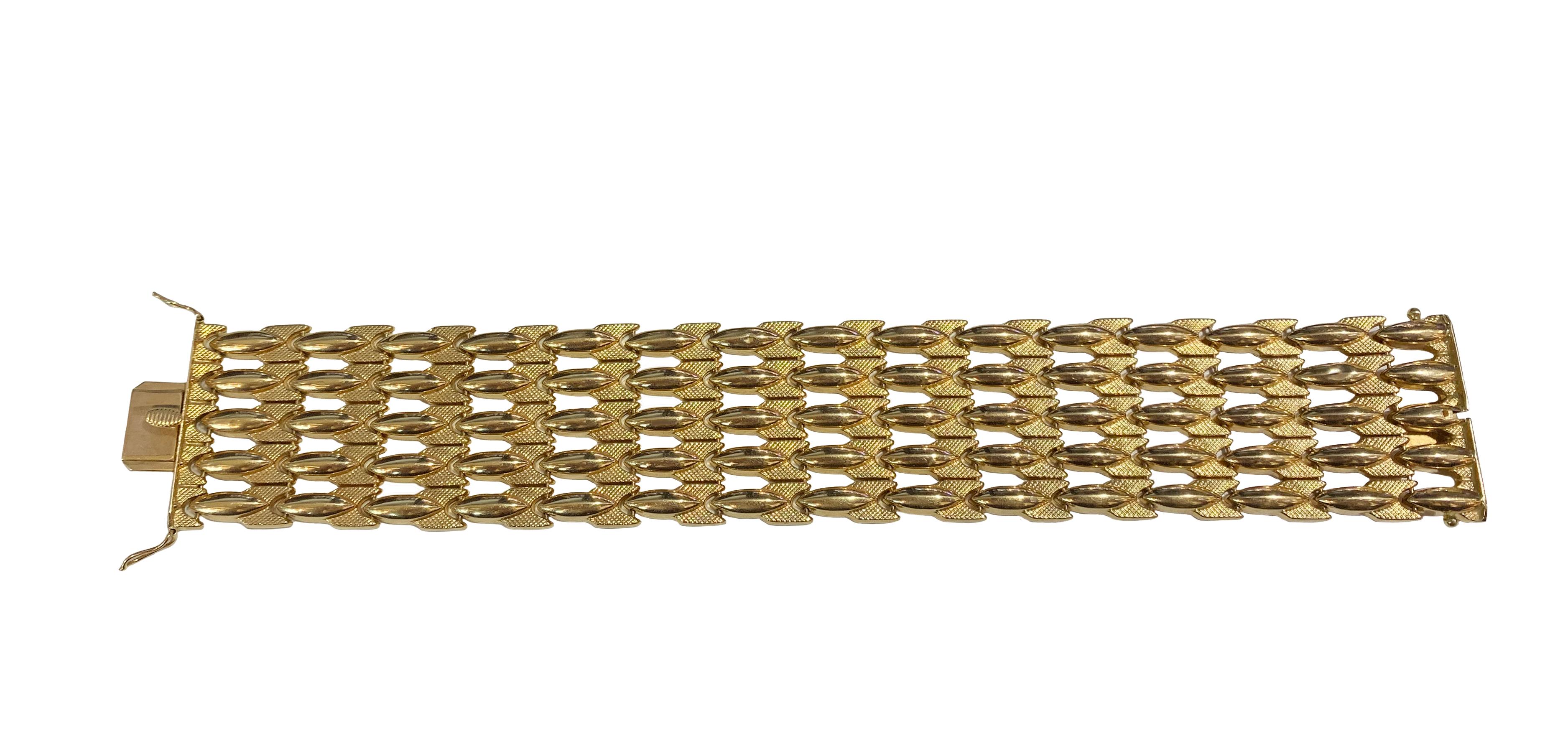 18k Yellow Gold Wide Bracelet For Sale at 1stDibs | gold bracelet ...
