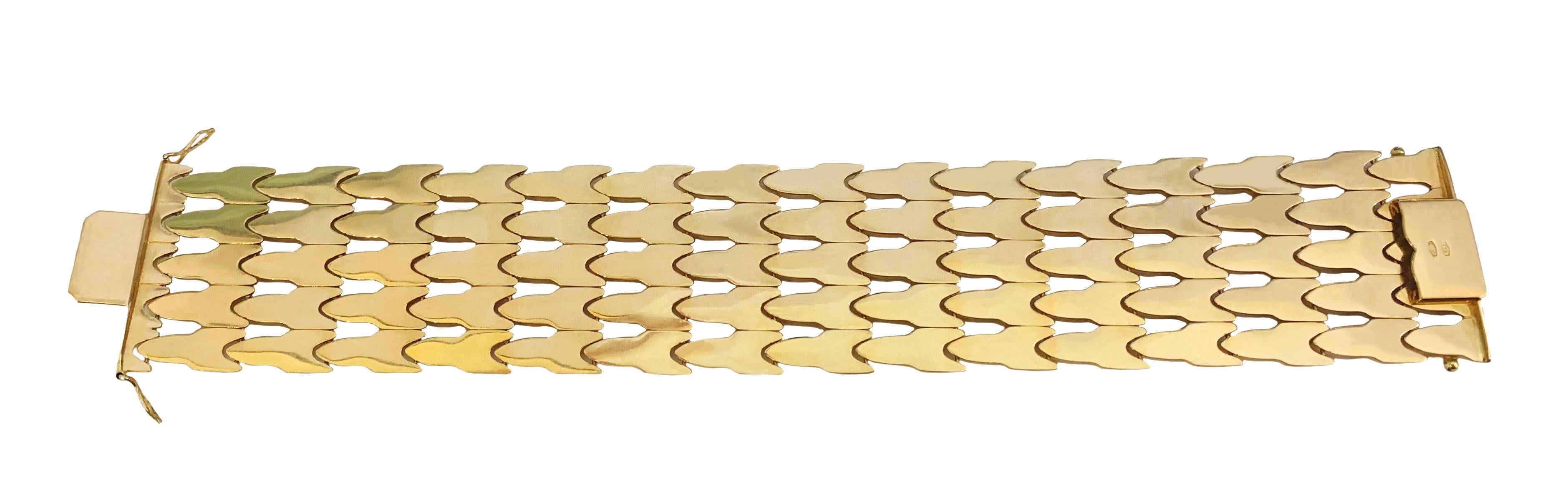 18k Yellow Gold Wide Bracelet For Sale at 1stDibs | gold bracelet ...