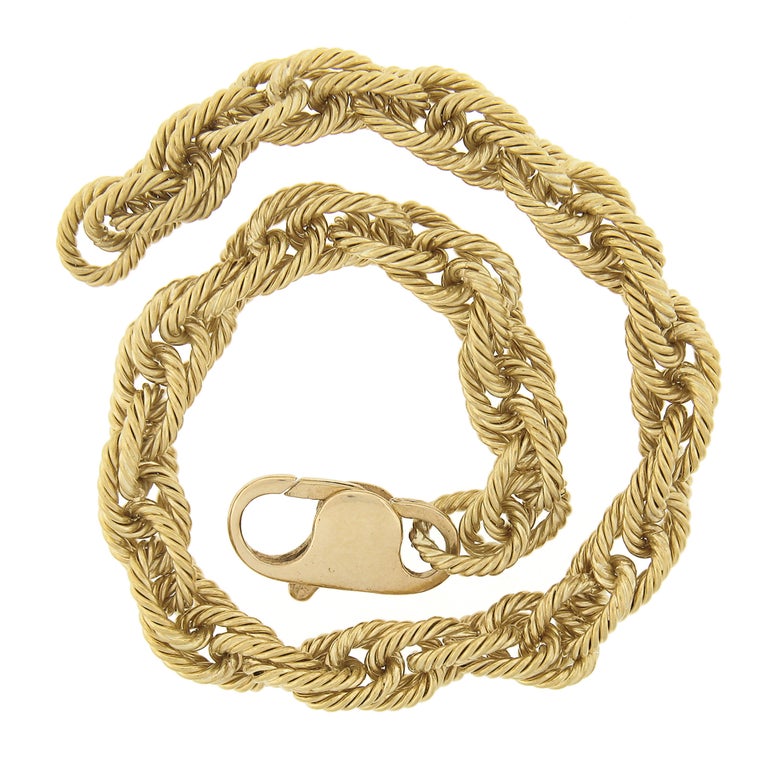 18k Yellow Gold Woven Textured Interlocking Cable Link Bracelet w ...