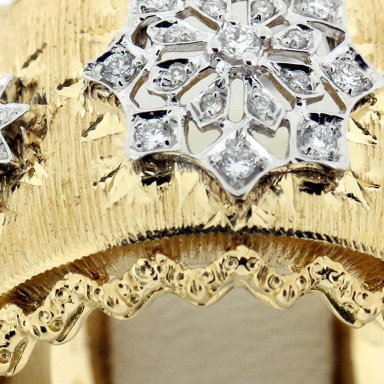 Customizable 18K Yellow and White Gold Delicate Openwork Diamond Ring ...