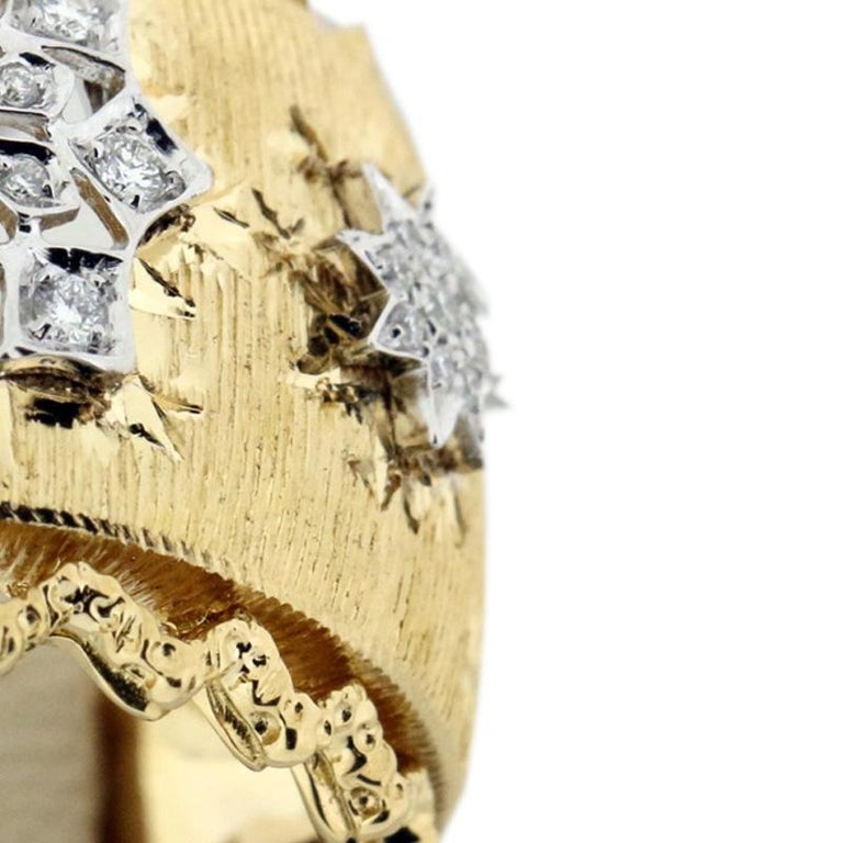 Customizable 18K Yellow and White Gold Delicate Openwork Diamond Ring ...