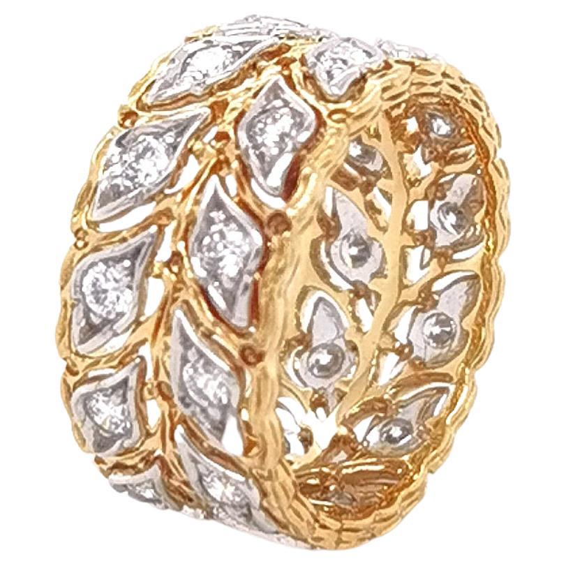 Florentine Finished 18 Karat White Gold Diamond Ring For Sale at ...