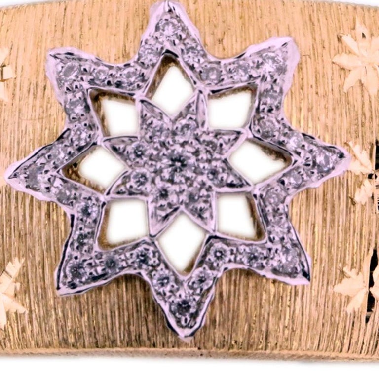 Customizable 18K Yellow and White Gold Flower Openwork Diamond Ring in ...